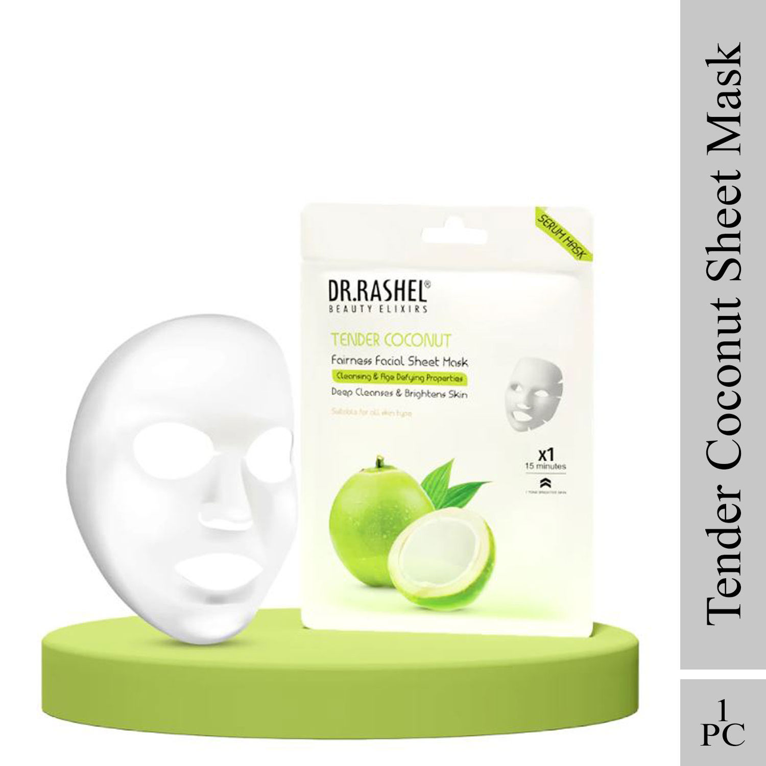 Dr.Rashel Tender Coconut Fairness Facial Sheet Mask Suitable For All ...