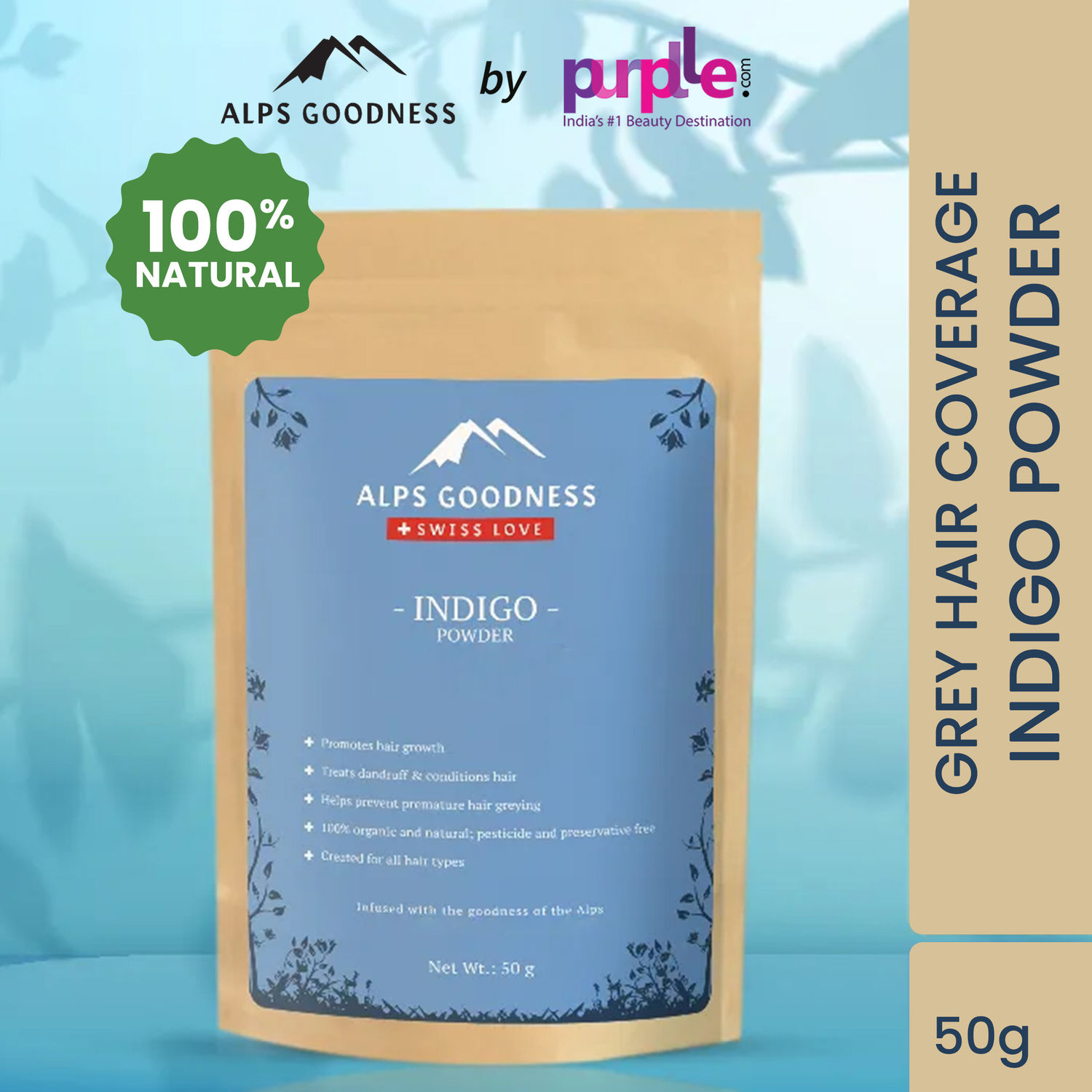 Alps Goodness Powder - Indigo (50 g) | | 100% Natural Powder | No ...