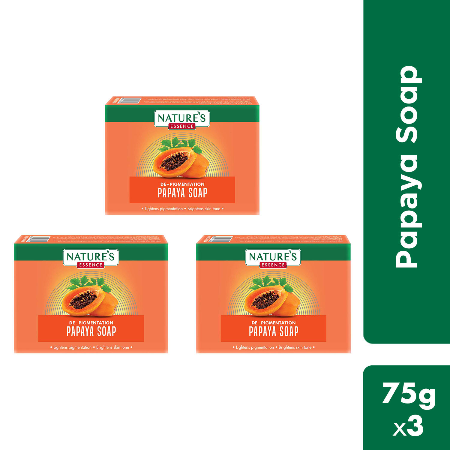Nature's Essence De-pigmentation Papaya Soap | Soap for Bath, 225gm ...