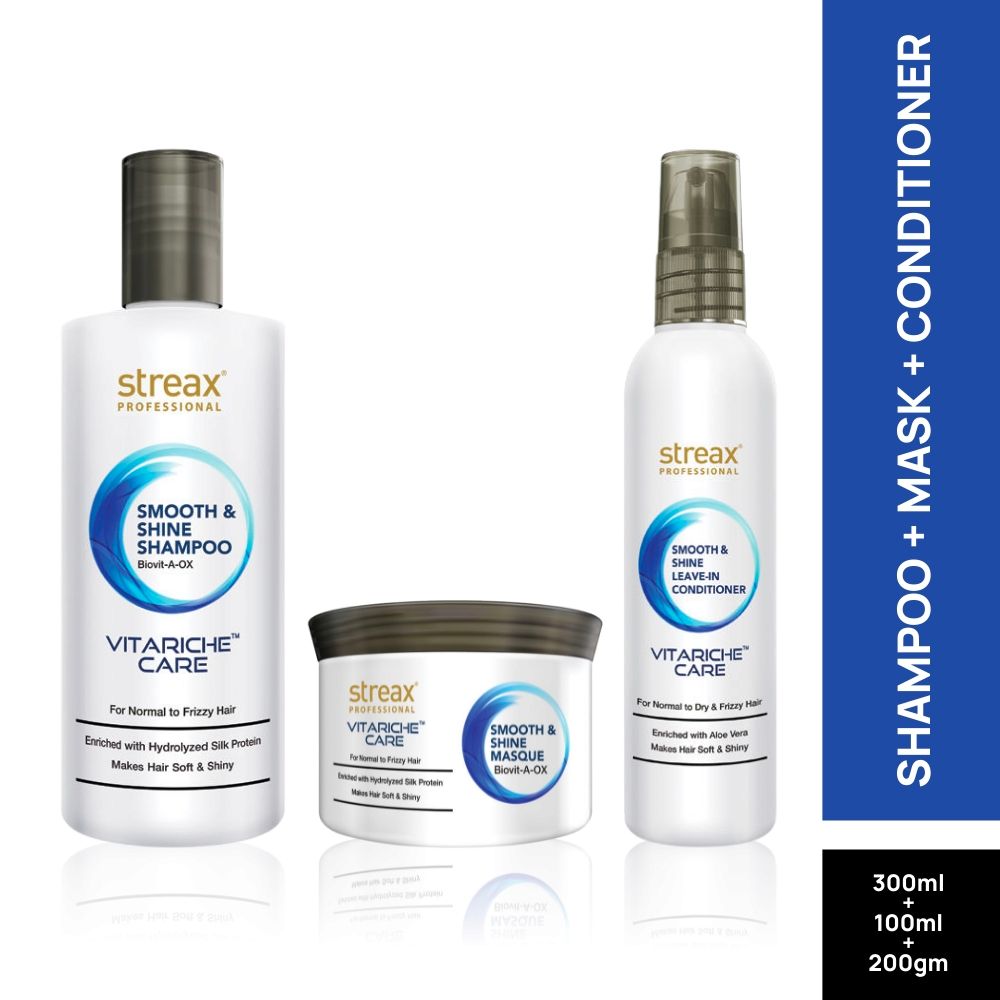 Streax Professional Vitariche Care Smooth & Shine Combo ( Shampoo ...
