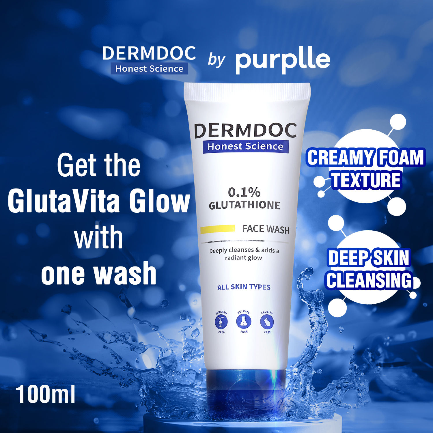 DermDOC 0.1% Glutathione Face Wash (100 ml)