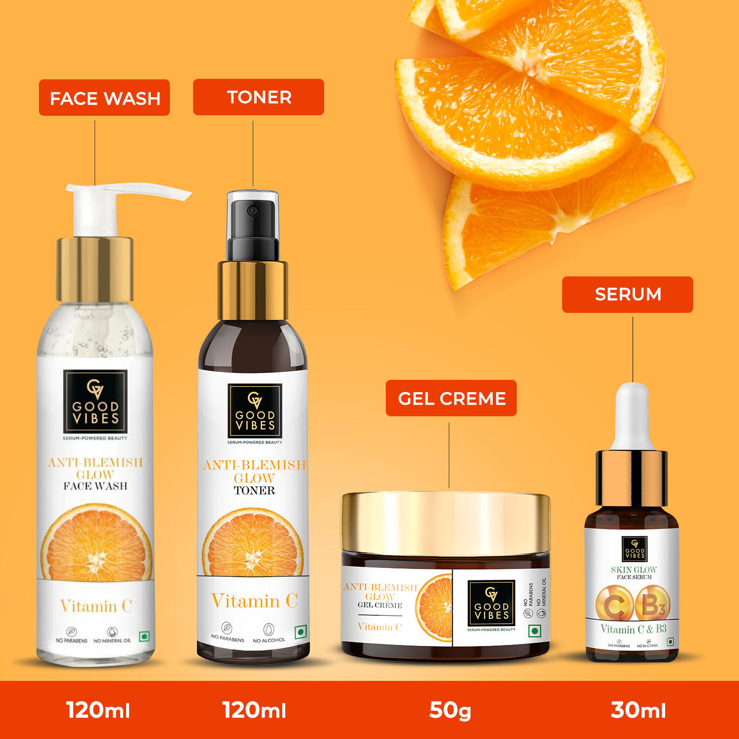 Good Vibes Radiant Glow Vitamin C CTSM Combo (Set of 4)