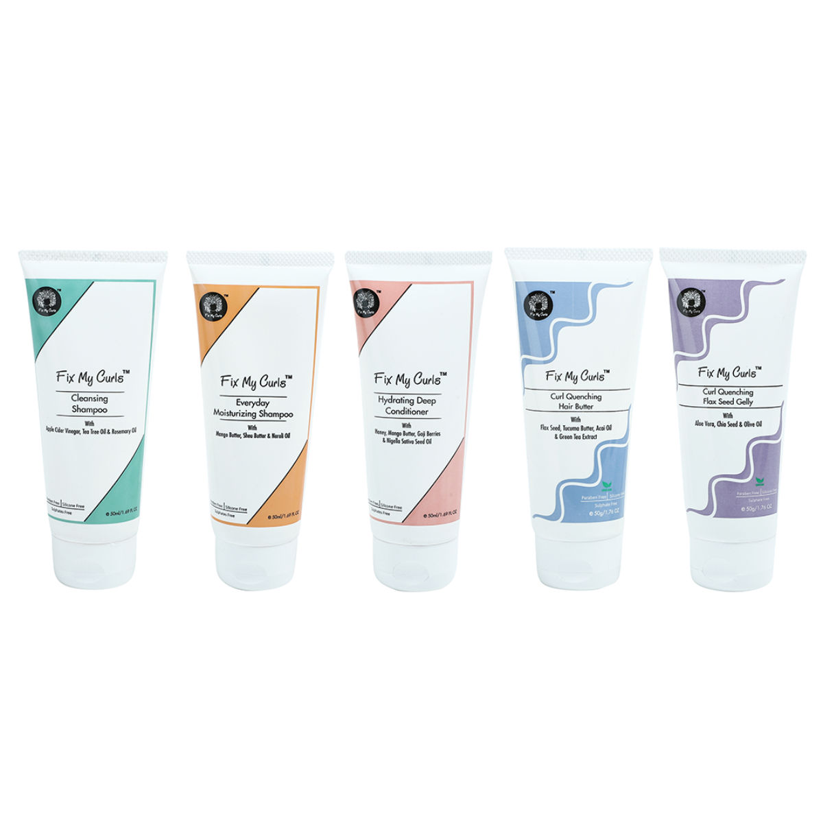 Fix My Curls Travel Size 5 Steps Moisture Pack with Cleansing Shampoo ...