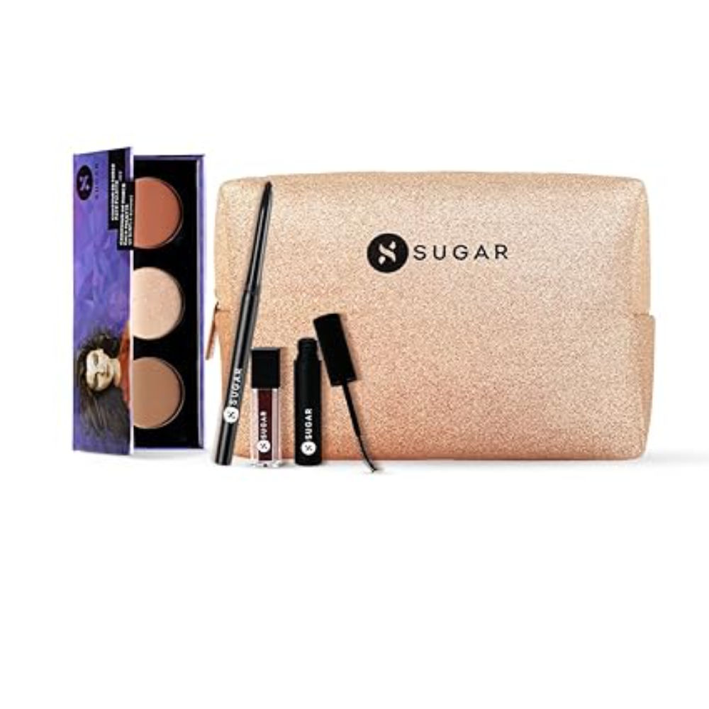SUGAR Cosmetics Everyday Makeup Kit | Lipstick, Mascara, Kajal, Face ...