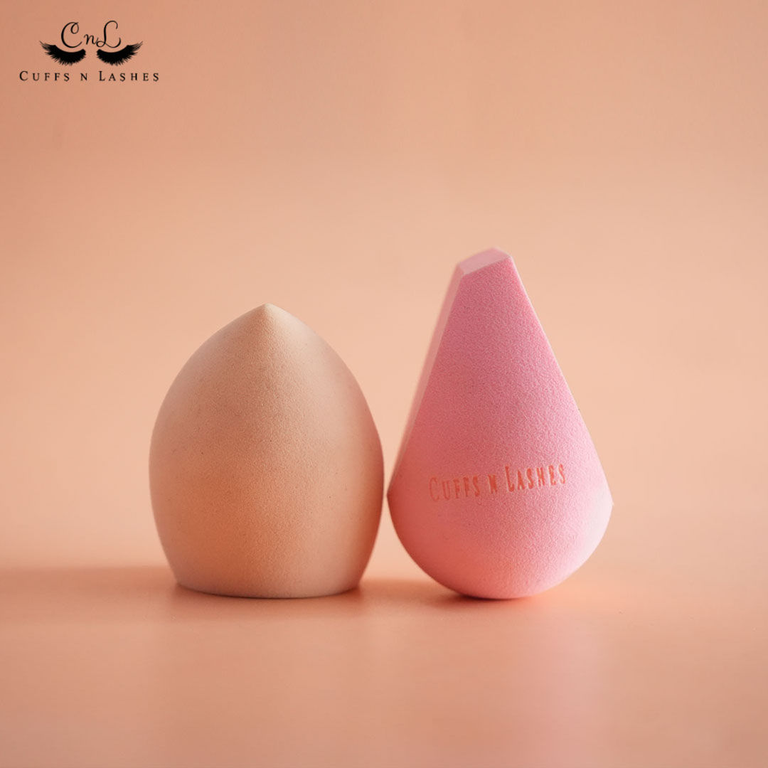 Cuffs N Lashes Makeup Blender/Sponge Set of 2 Slant Cut , Double Side Cut