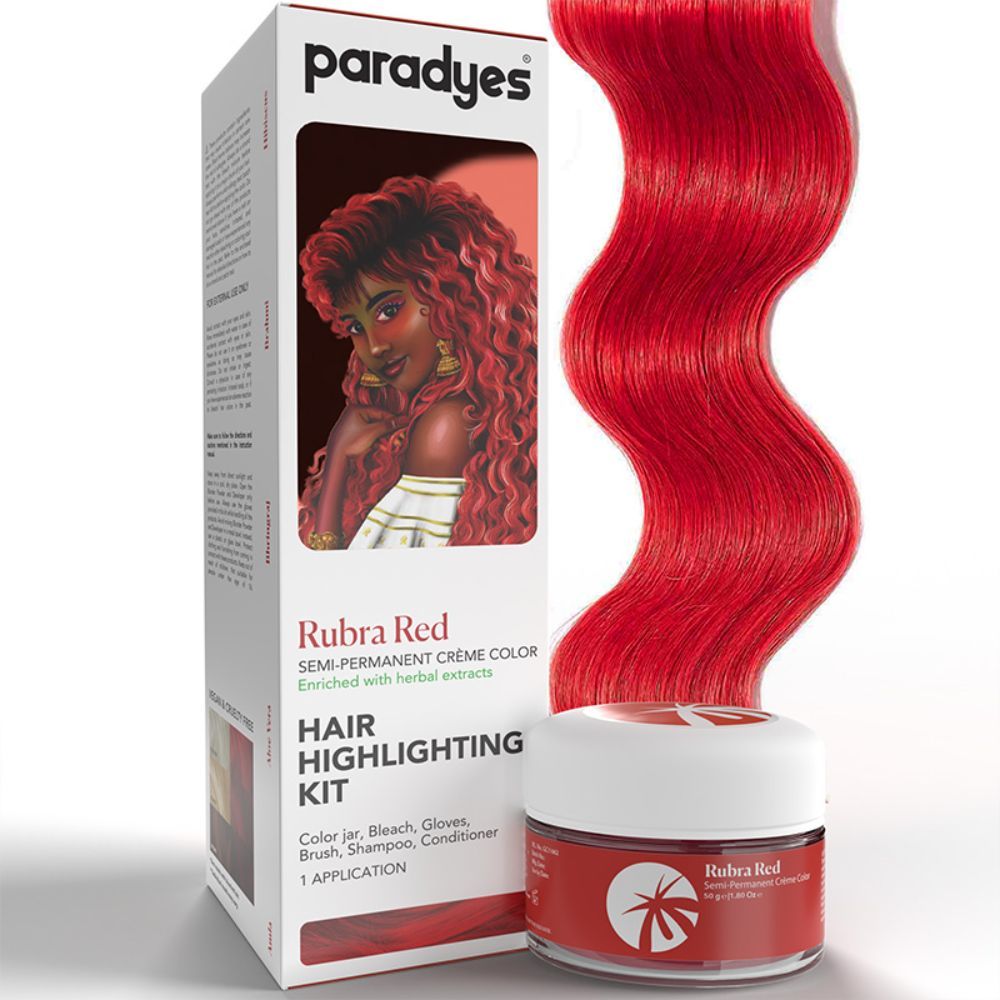 Paradyes Ammonia Free Semi-permanent Hair Color Highlighting Kit (Rubra ...