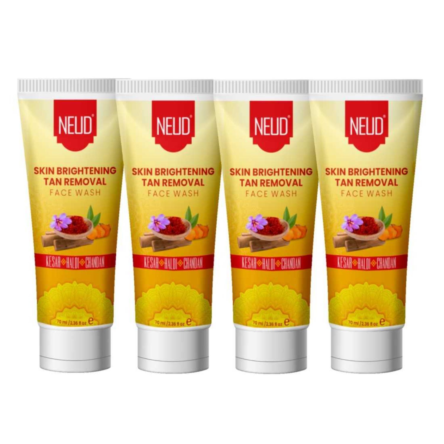 NEUD Skin Brightening Tan Removal Face Wash for Men and Women - 4 Packs ...