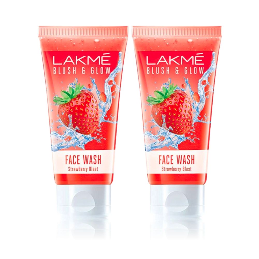 Lakme Blush & Glow Strawberry Blast Face Wash (50 g) Pack Of 2