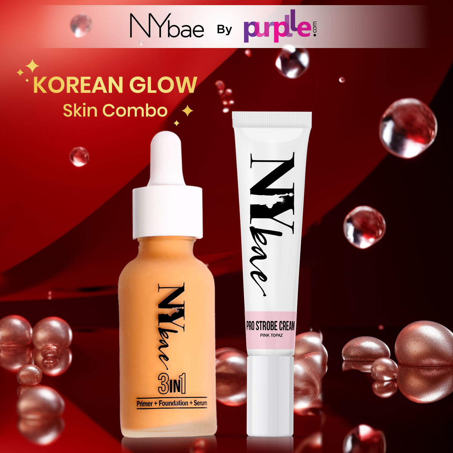 NY Bae Korean Glow Skin Combo | Highlighter | Foundation | Skin Tint ...