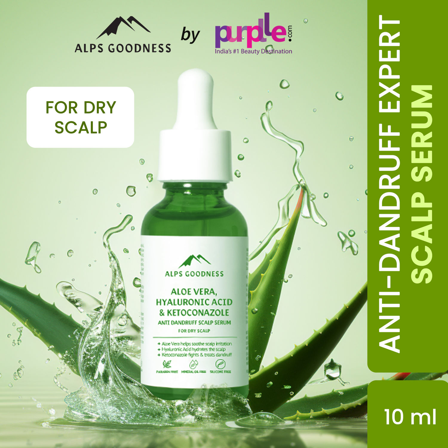 Alps Goodness Anti Dandruff Serum for Dry Scalp with Aloe vera, Hyaluronic Acid & Ketoconazole 10ml