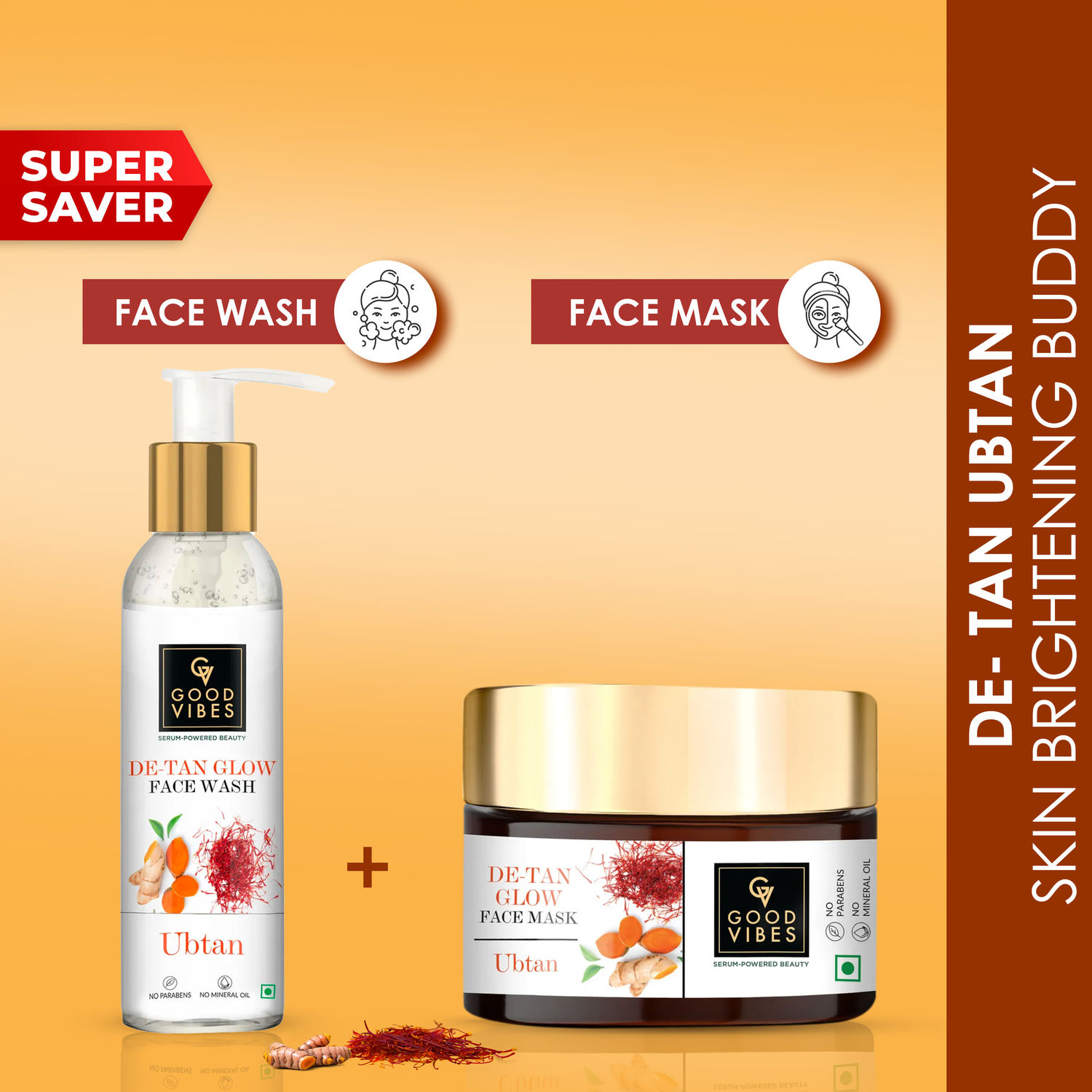 Good Vibes Weekly De- tan Ubtan Regime (Scrub + Face Mask 50g)
