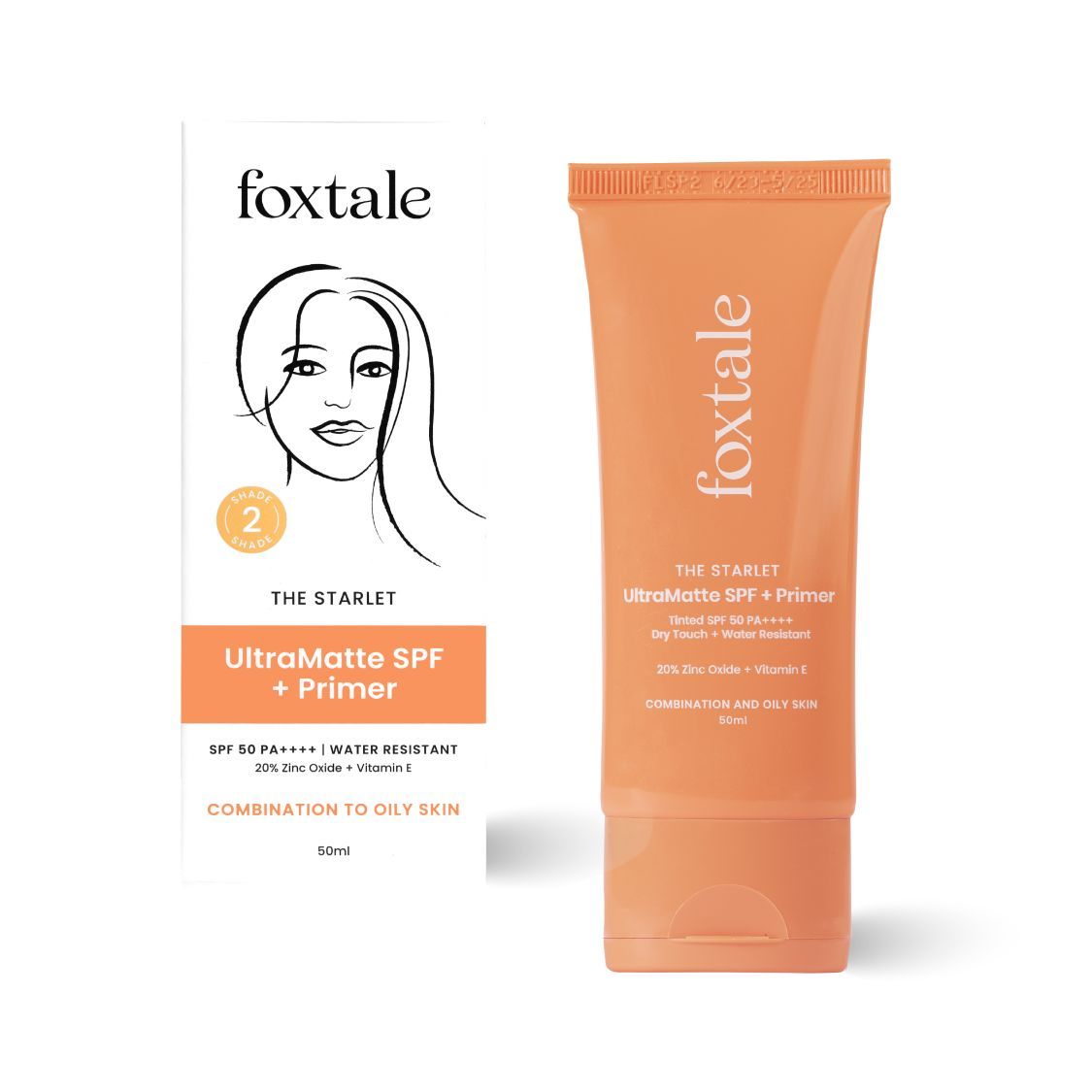 Foxtale Ultra Matte SPF 50 PA++++ & Primer | Shade 2 50ml