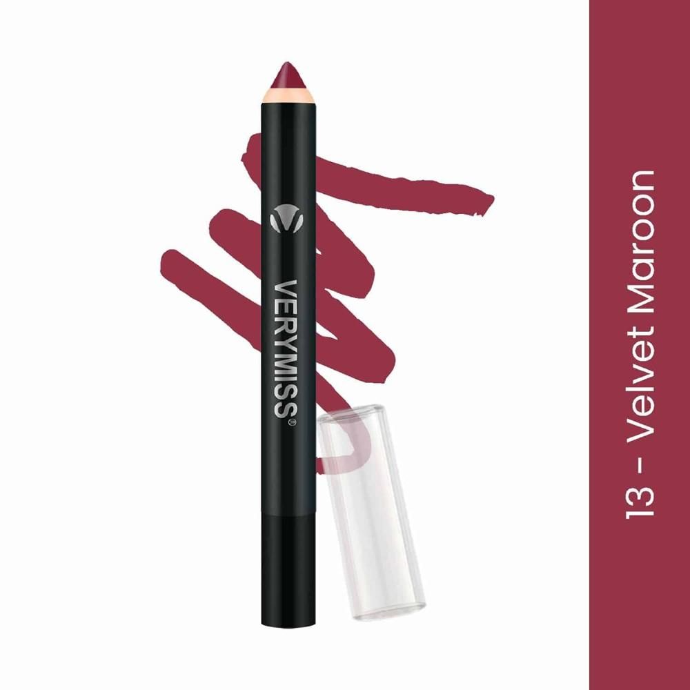 Verymiss Matte Lip Crayon Lipstick - 13 Velvet Maroon 2.8 gm