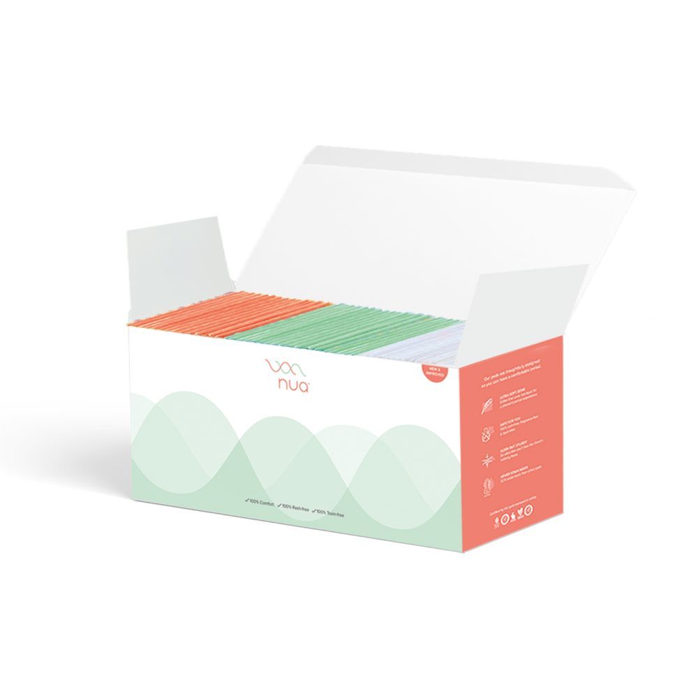 Nua Ultra Thin Sanitary Pads Bulk Pack, 12 Heavy Flow 20 Medium Flow ...
