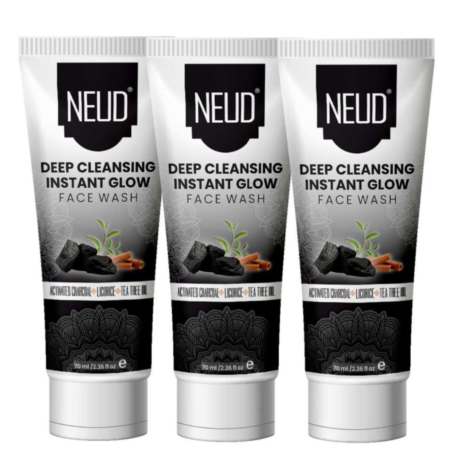 NEUD Deep Cleansing Instant Glow Face Wash for Men and Women - 3 Packs ...