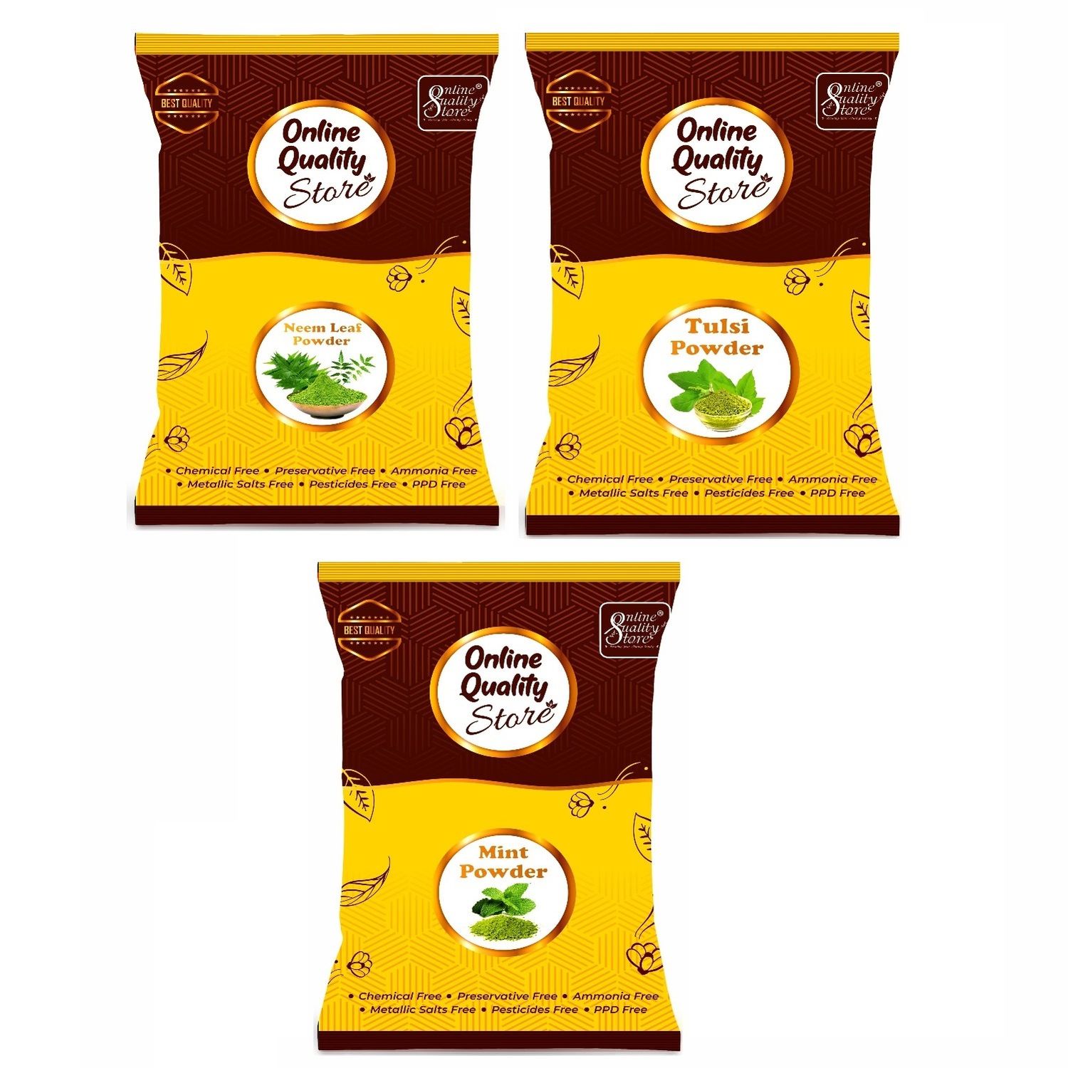Online Quality Store Face Pack Powder Combo - 450 g (Set of 3) |mint ... Online Quality Store Face Pack Powder Combo - 450 g (Set of 3) |mint ...
