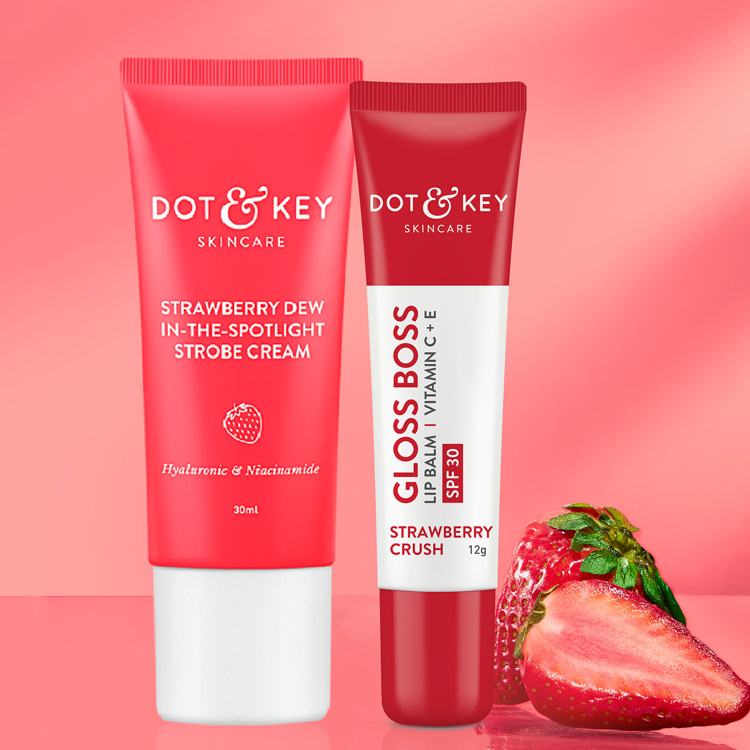 Dot & Key Strawberry Duo - With Strobe Cream & Lip Balm
