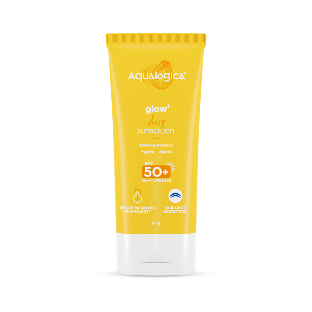 Aqualogica Glow+ Dewy Sunscreen with Papaya and Vitamin C (80 g)