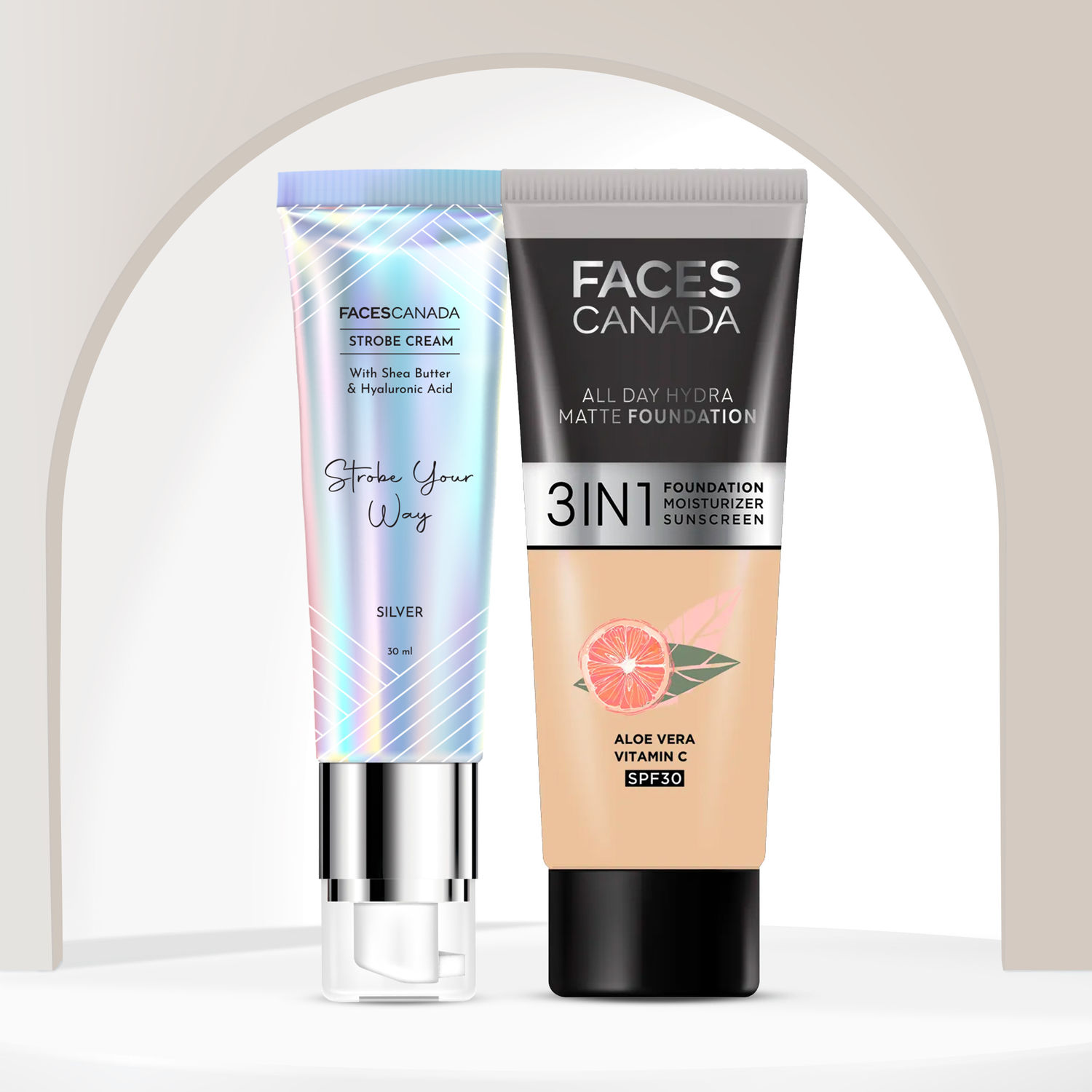 Faces Canada Celeb Glow Kit | Silver Strobe Cream + All Day Hydra Matte ...