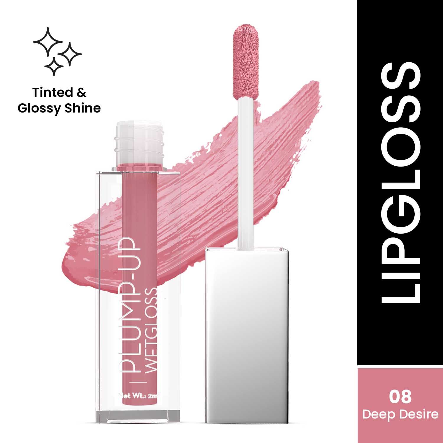 Swiss Beauty Plump-Up Wet Lip Gloss for Glossy and Fuller Lips 8-Deep ...