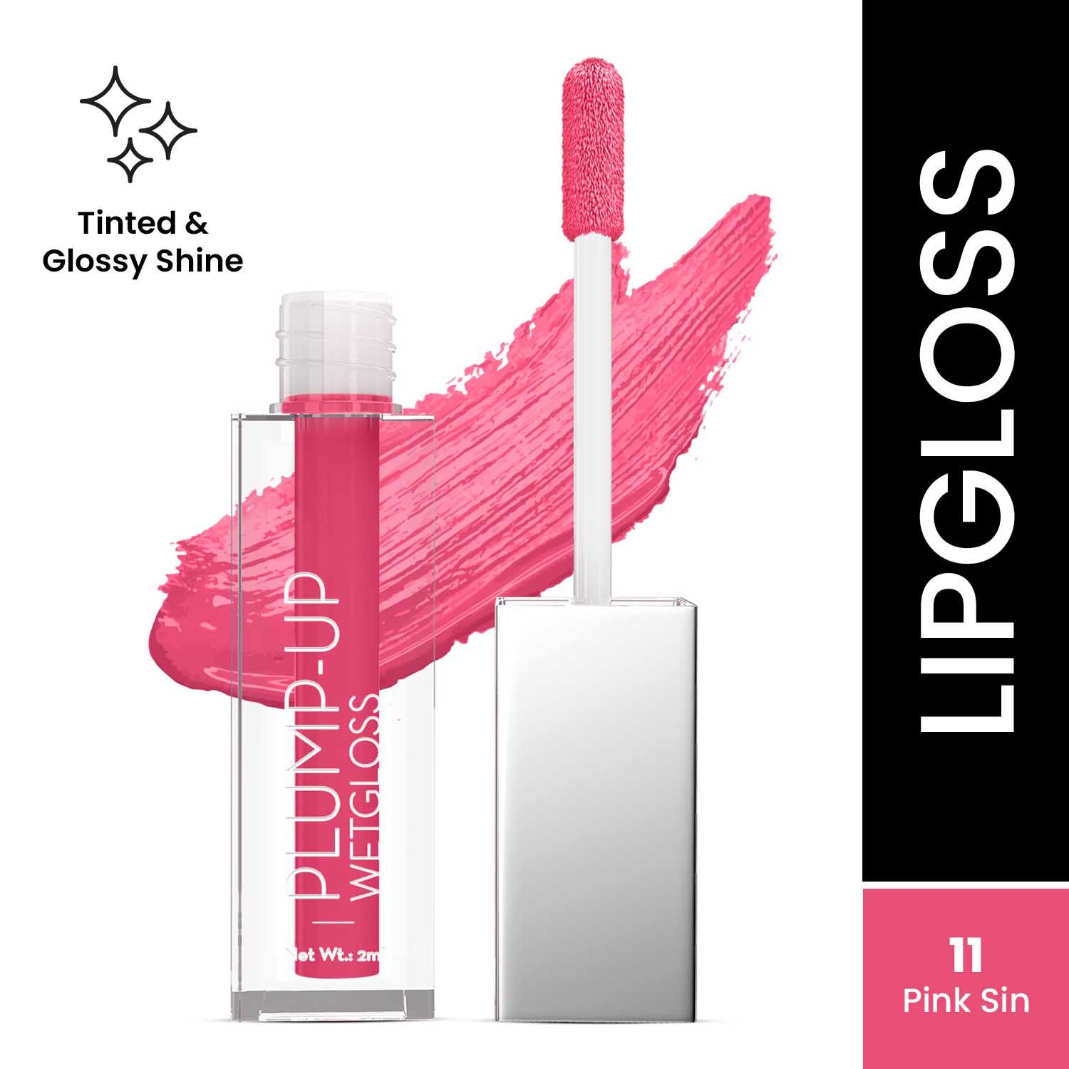 Swiss Beauty Plump-Up Wet Lip Gloss for Glossy and Fuller Lips 11-Pin ...