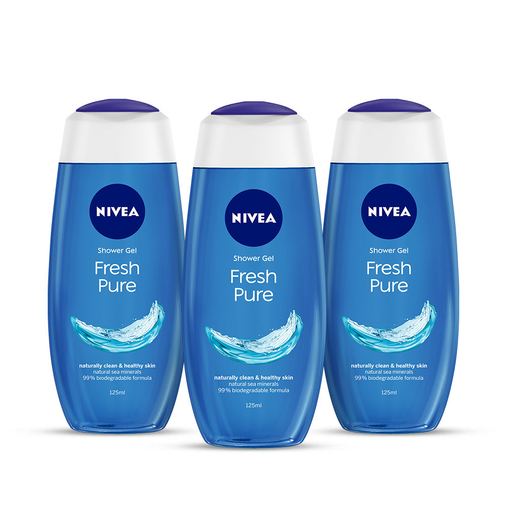 NIVEA Fresh Pure Shower Gel (125 ml)(Pack of 3)