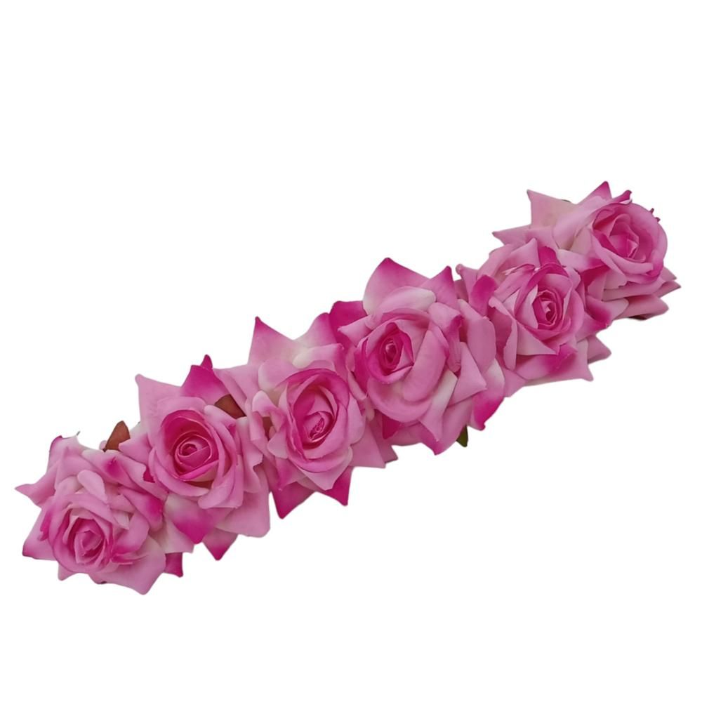LYF5STAR Bridal Baby Pink Rose Artificial Flower Veni Gajra - Pack of 1