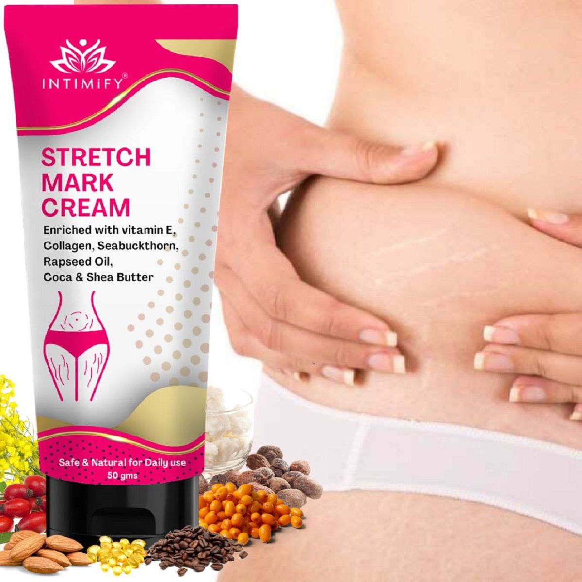 Intimify Stretch Mark Cream for Women Girls Removes Stretch Marks & Scars, Smoothens Itcy ...
