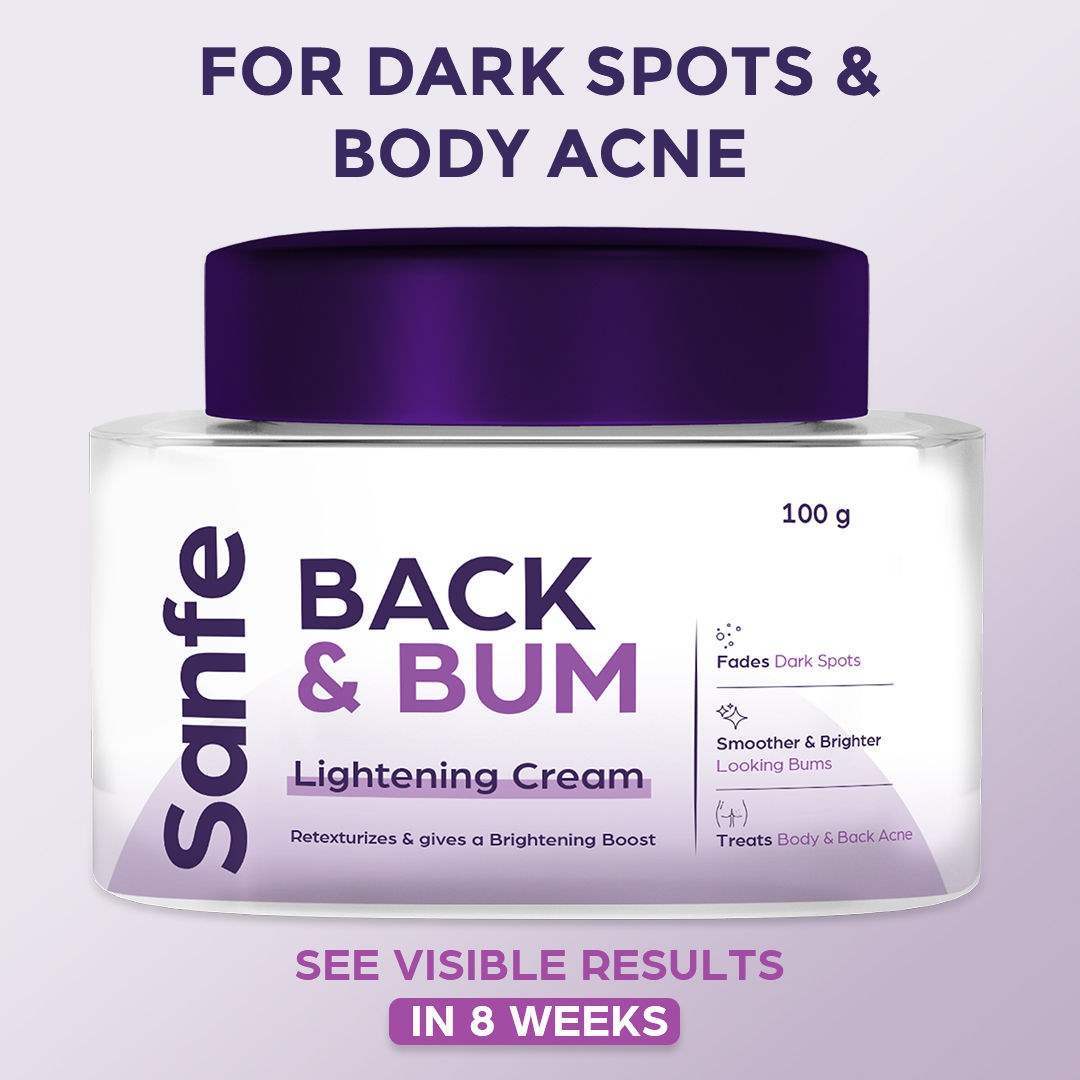 Sanfe Back & Bum Cream for Dark Spots and Body Acne | Glycolic Acid ...