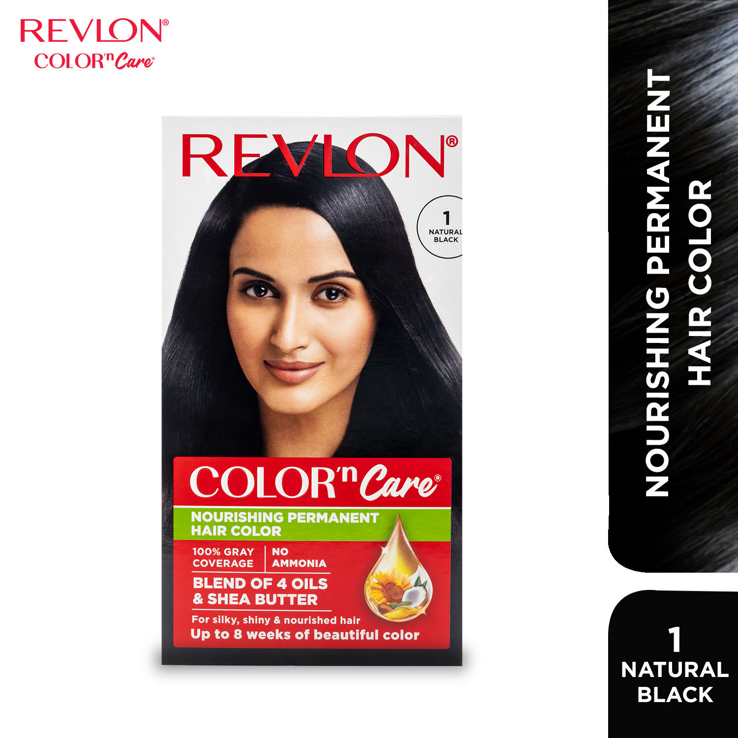 Buy Revlon Color N Care Permanent Hair Color Cream - Natural Black 1N ...