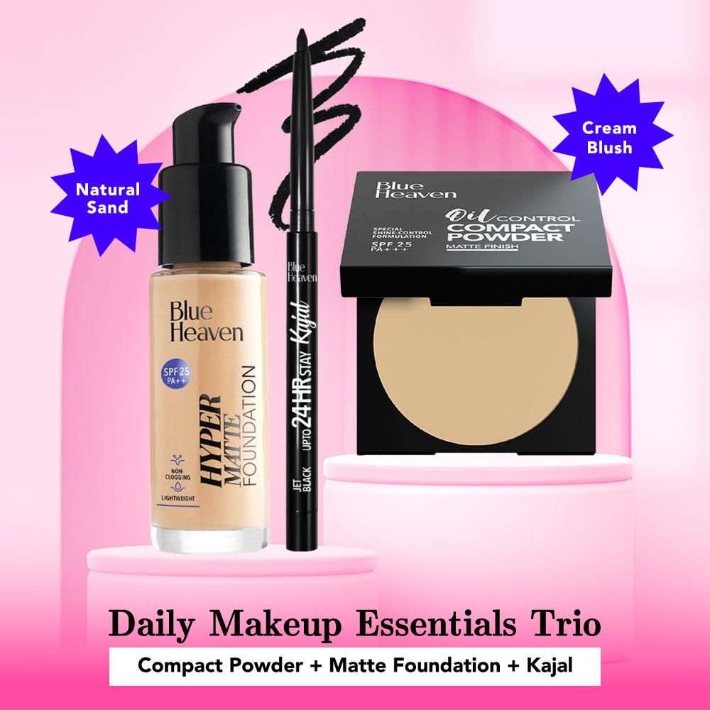 Blue Heaven Daily Makeup Essentials Trio 2 (Oil Control compact Cream ...