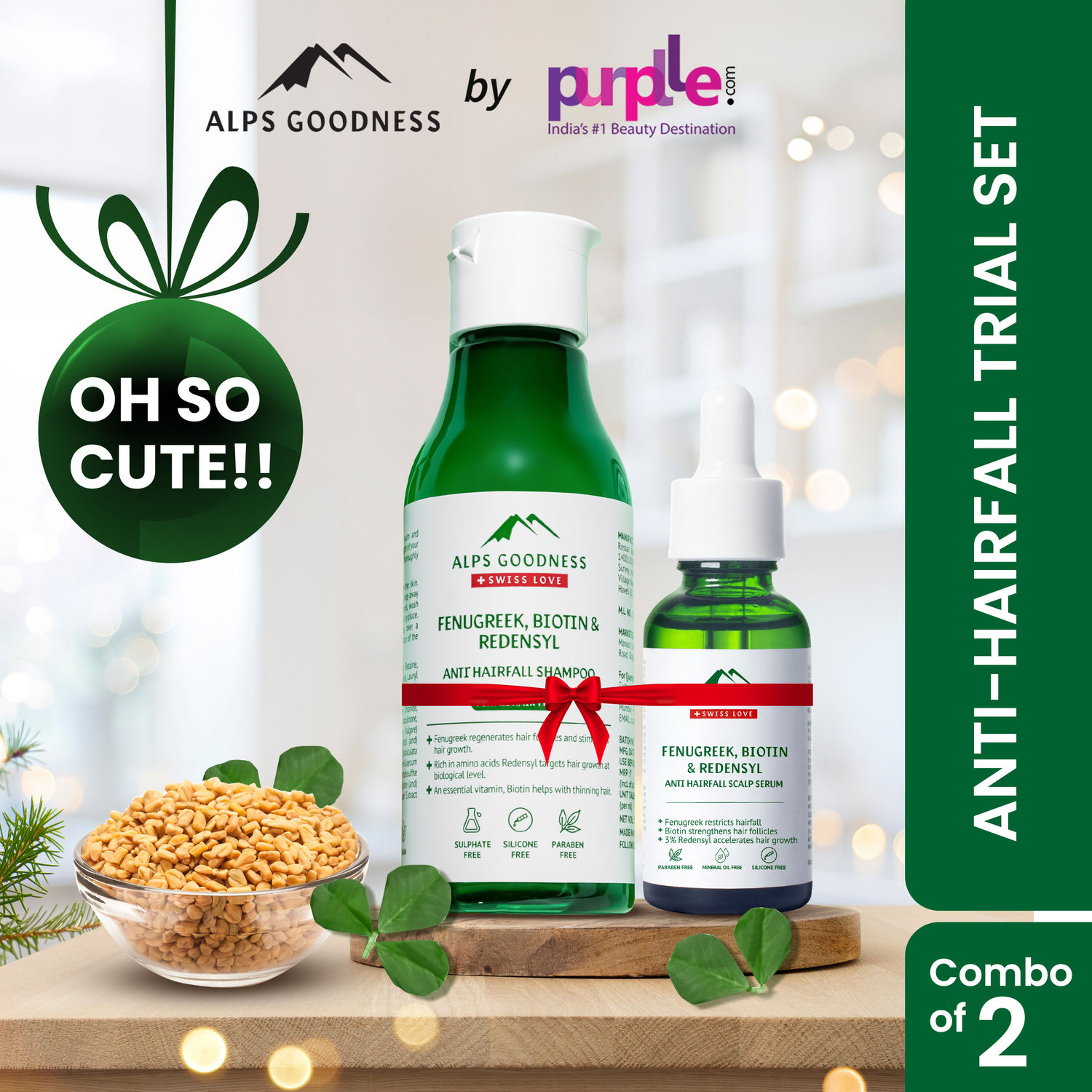 Alps Goodness Anti Hairfall Trial Set with Fenugreek, Biotin & Redensyl ...