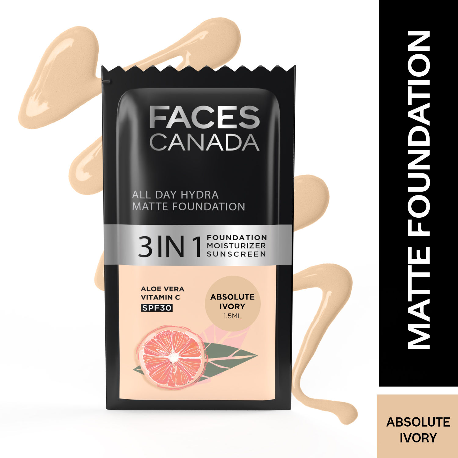 FACESCANADA All Day Hydra Matte Foundation Absolute Ivory 012 1.5ml