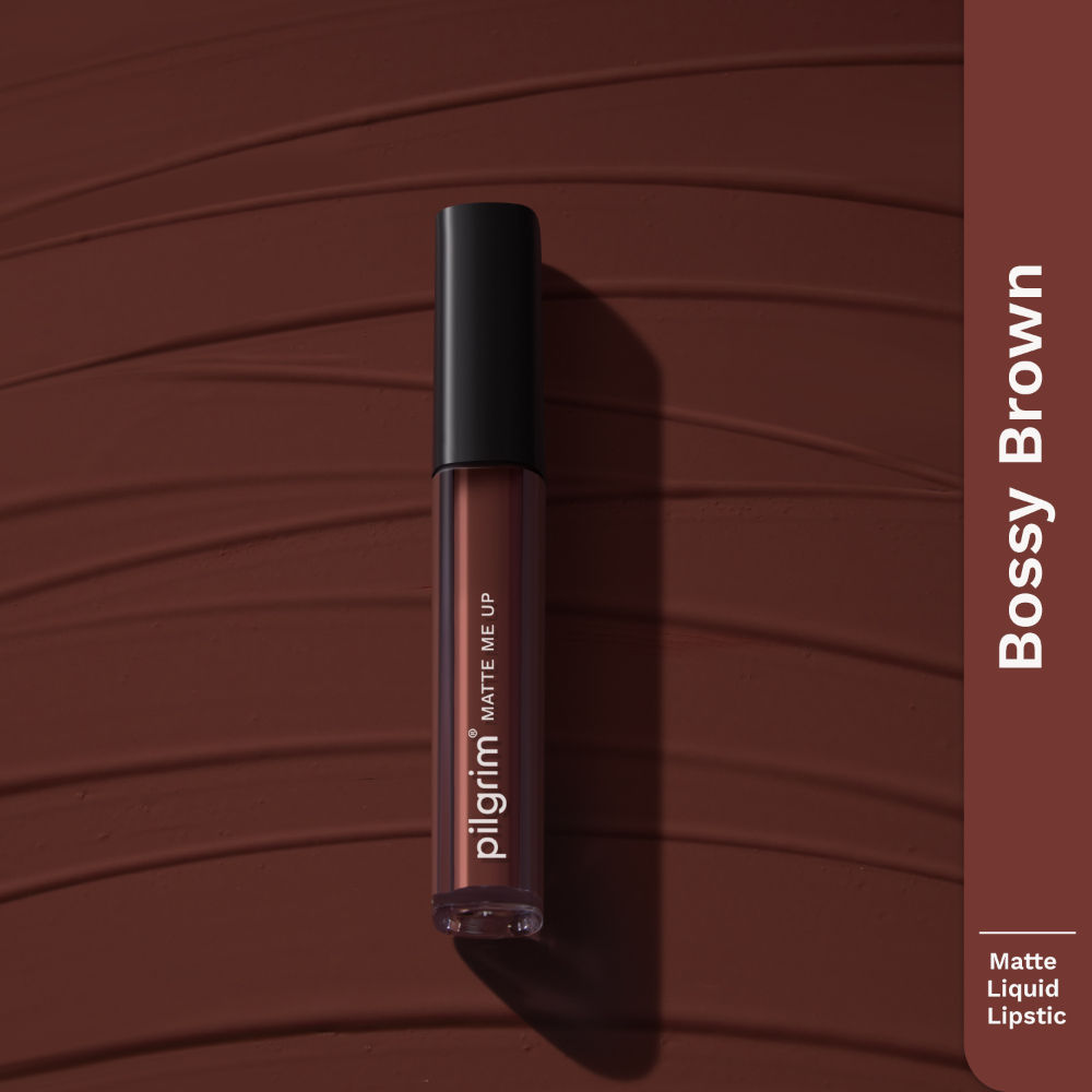 Pilgrim Liquid Lipstick Bossy Brown,Rich Matte Colour, TransferProof ...