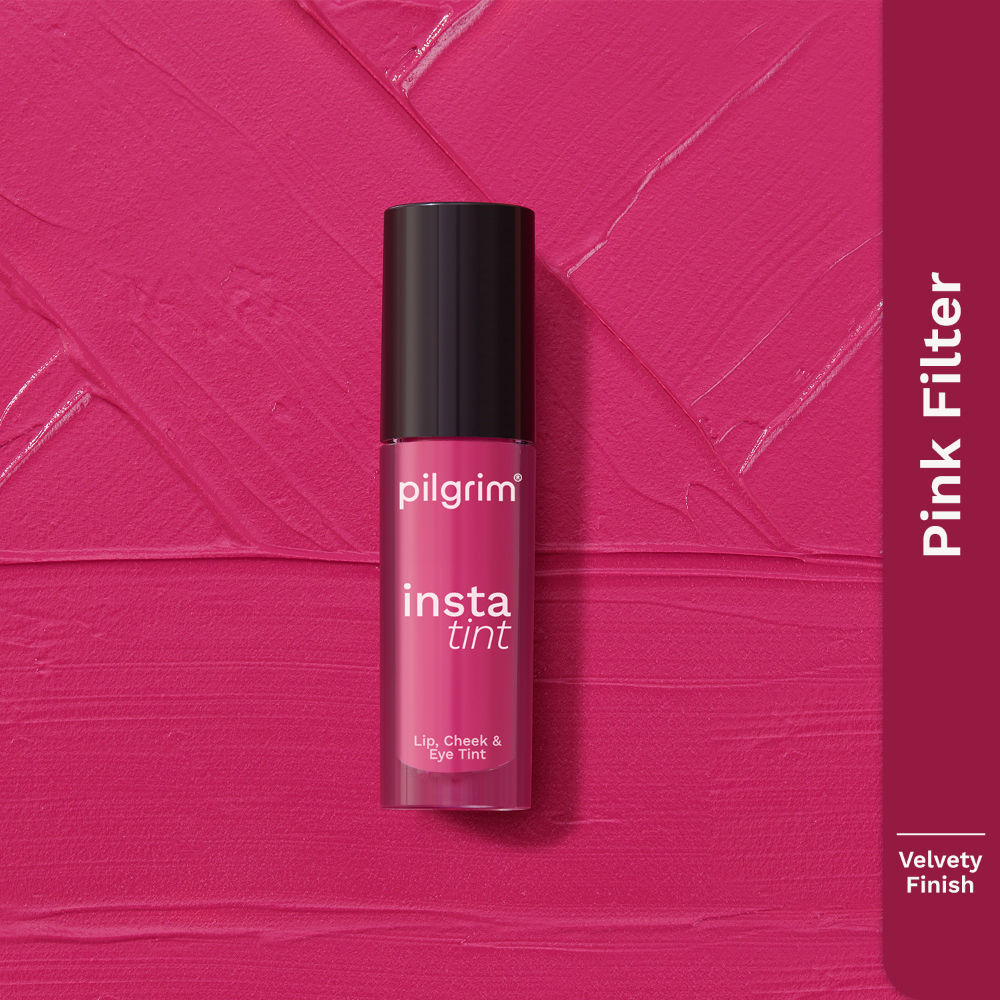 Pilgrim Lip Cheek and Eye Tint Pink Filter,3-In-1 Lip & Cheek Tint ...