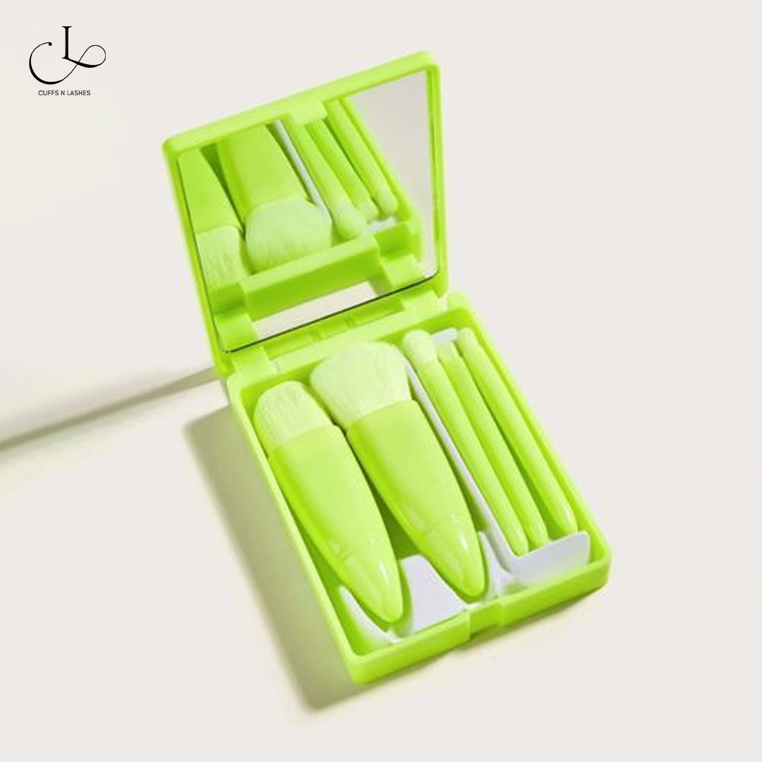 Cuffs N Lashes Mini Brush Set of 5 Chartreuse Green