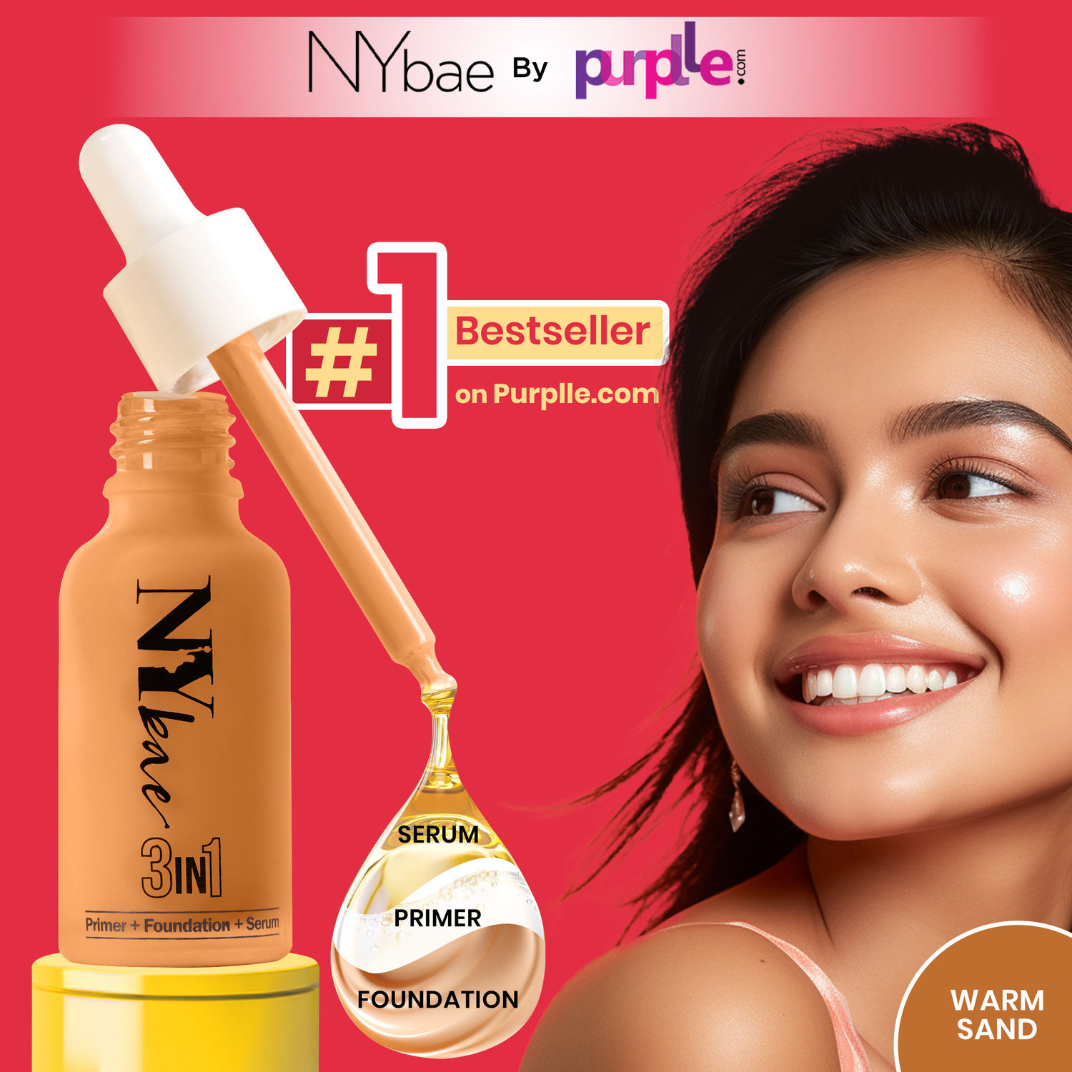 NY Bae 3 in 1 Primer + Foundation + Serum - Warm Sand 05 (30 ml)