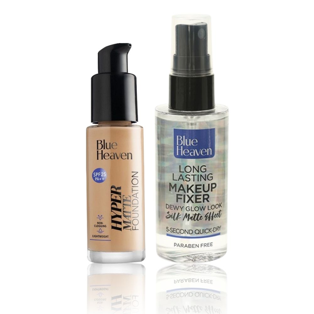 Blue Heaven Foundation & Makeup Fixer combo| Honey Tan shade| Setting ...