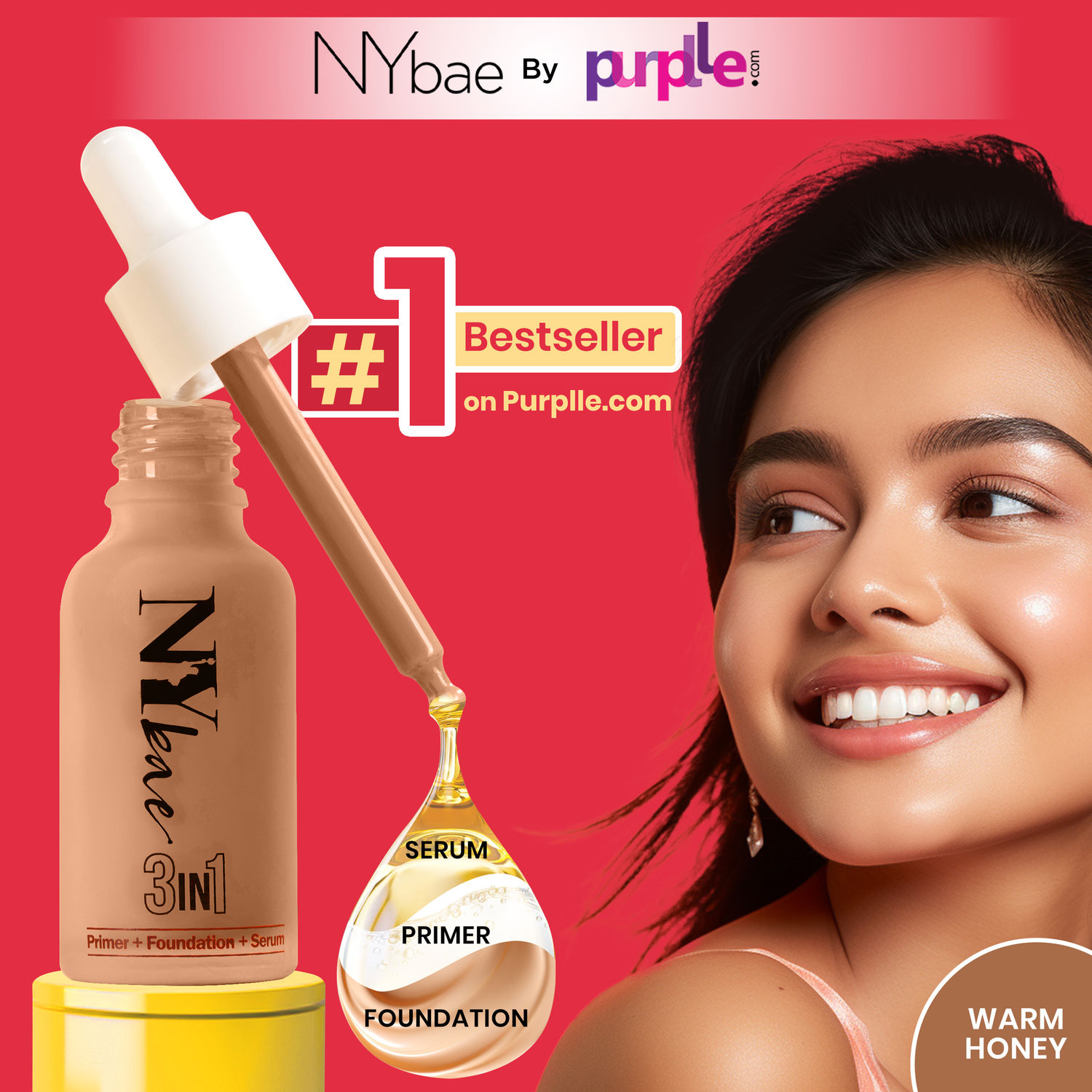 NY Bae 3 in 1 Serum Foundation with Primer - Warm Honey 14