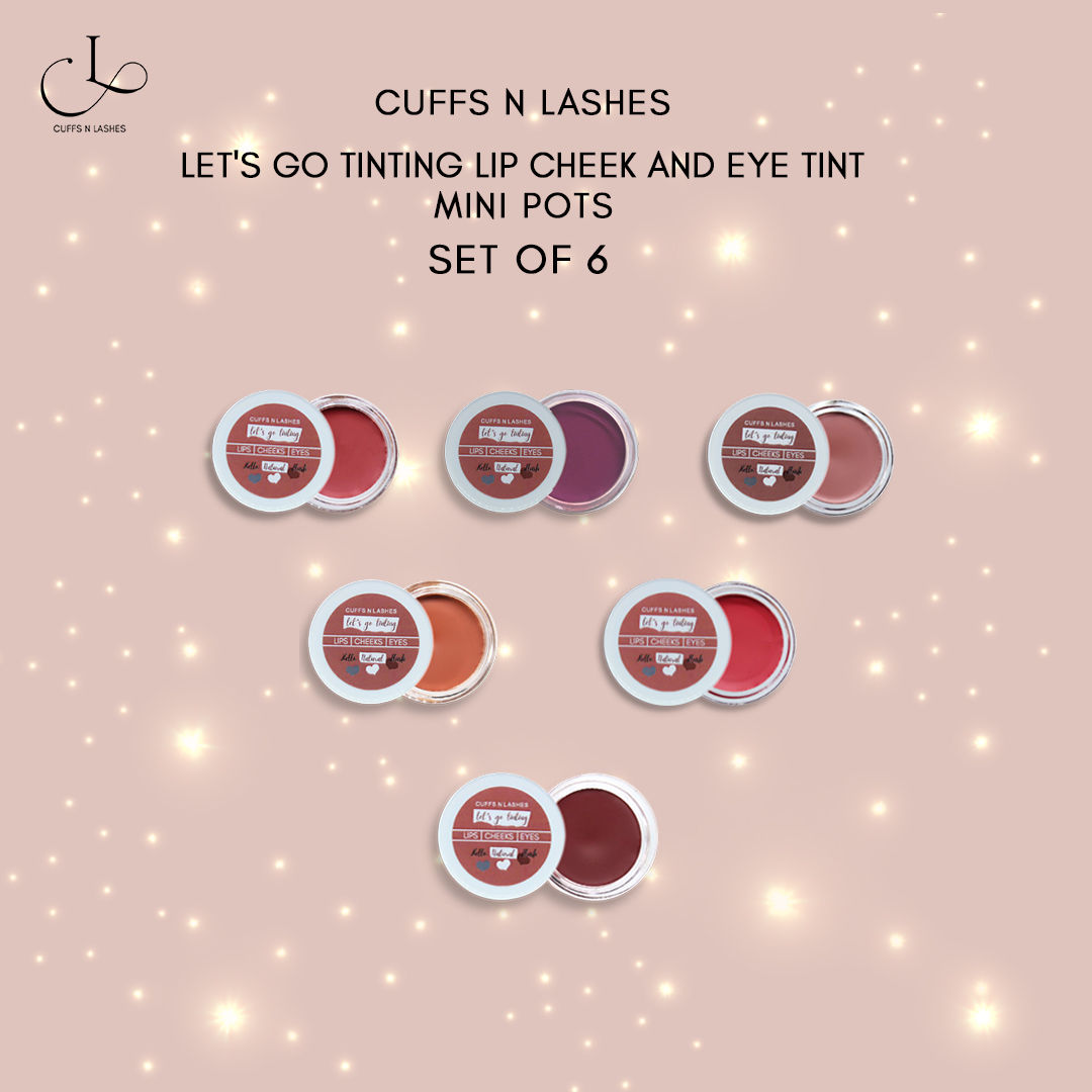 Cuffs N Lashes Let's Go Tinting|Lip,Cheek,Eye Tint| Trial Kit of 6