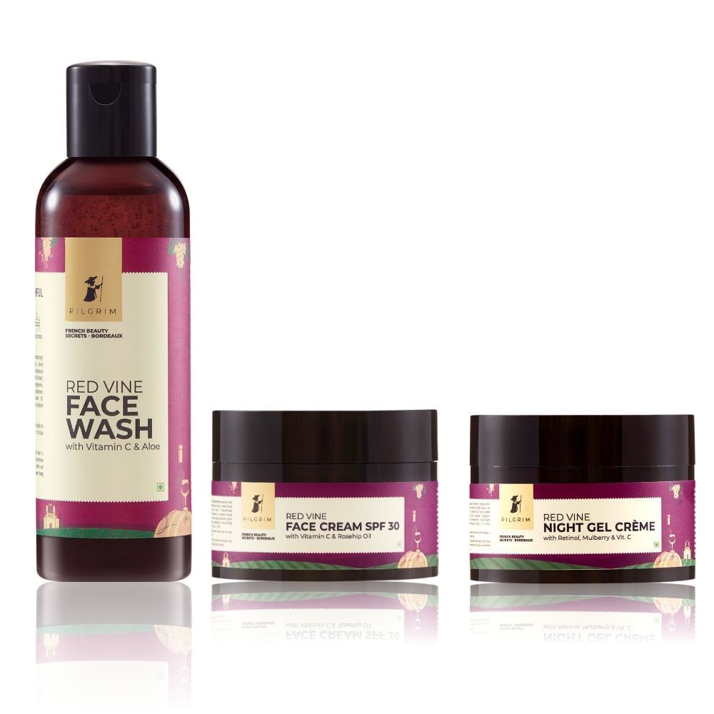 Pilgrim Skincare Essentials (Red Vine Face Wash (100ml) + Red Vine Face ...