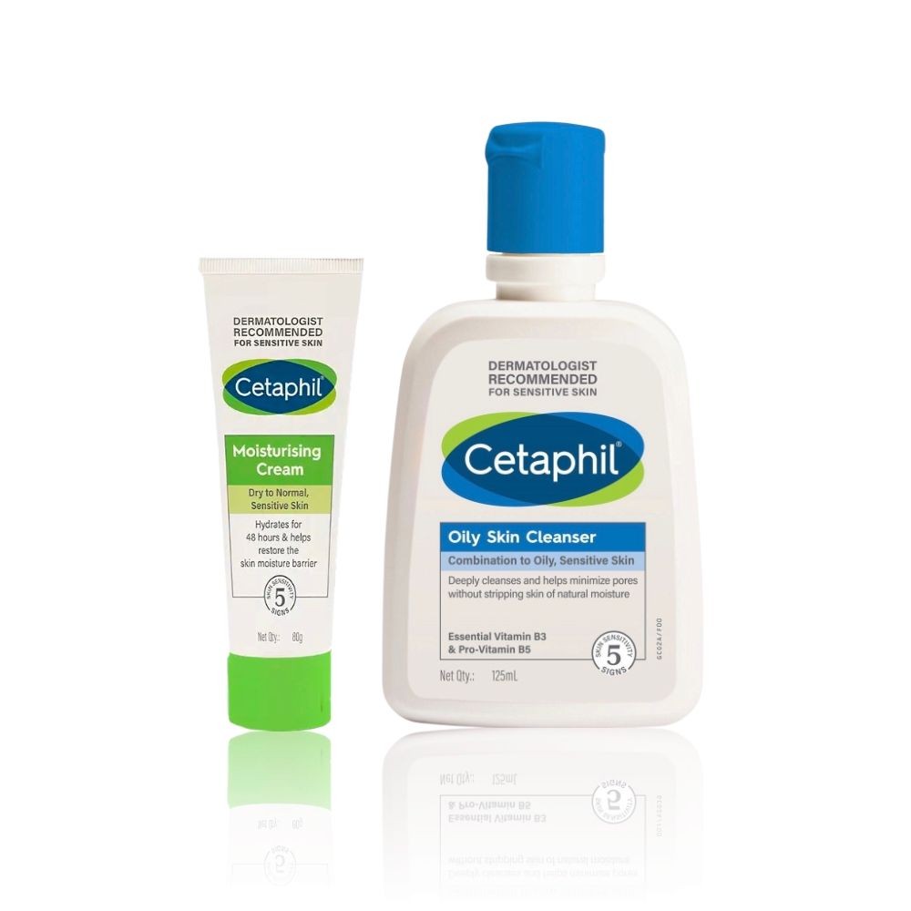 Cetaphil Oil Skin Cleansing & Moisturizing Combo [Cetaphil Cleanser For ...