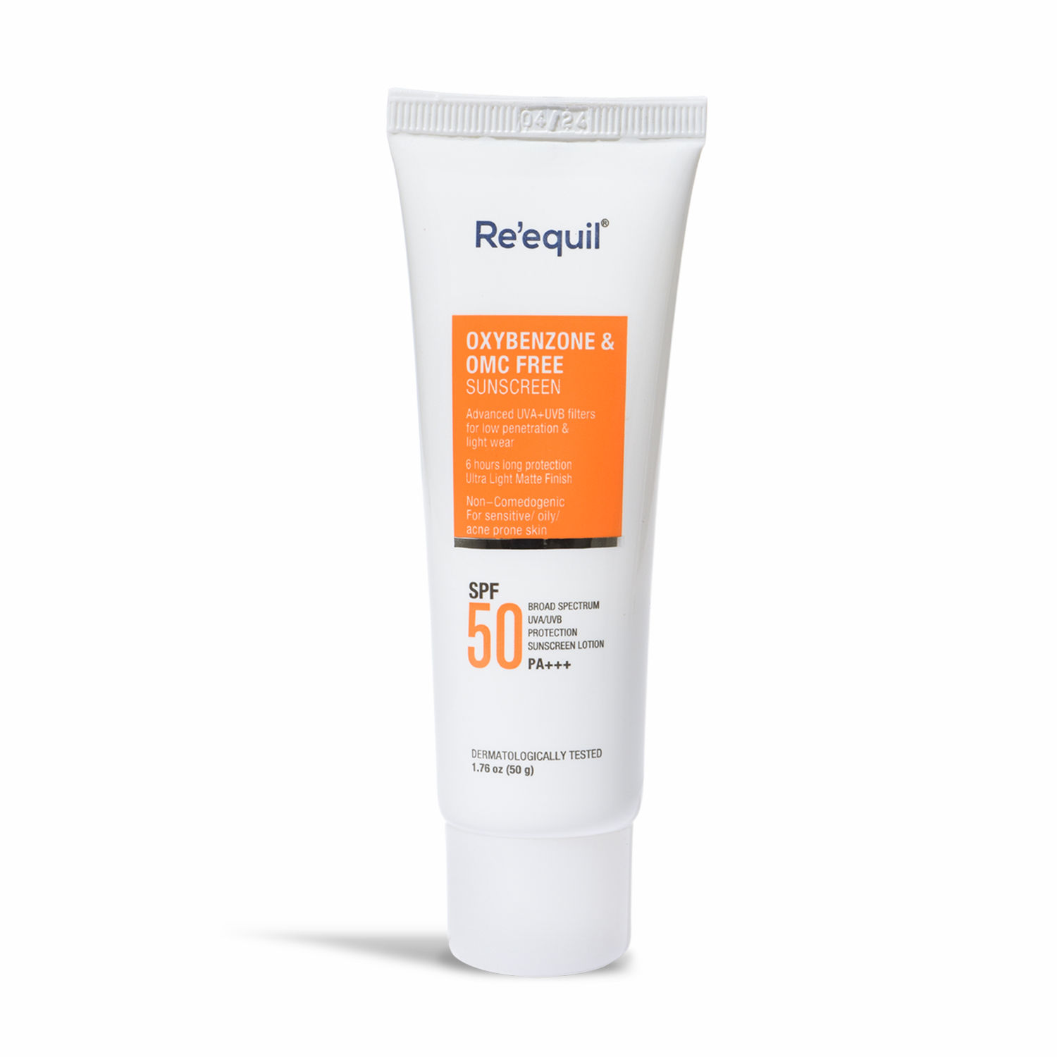 Re'equil Oxybenzone Free Sunscreen Spf 50 For Oily, Acne Prone Skin