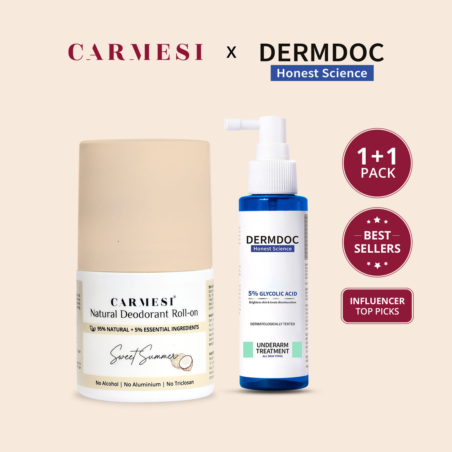 Carmesi x DERMDOC Combo Kit for Total Underarm Care
