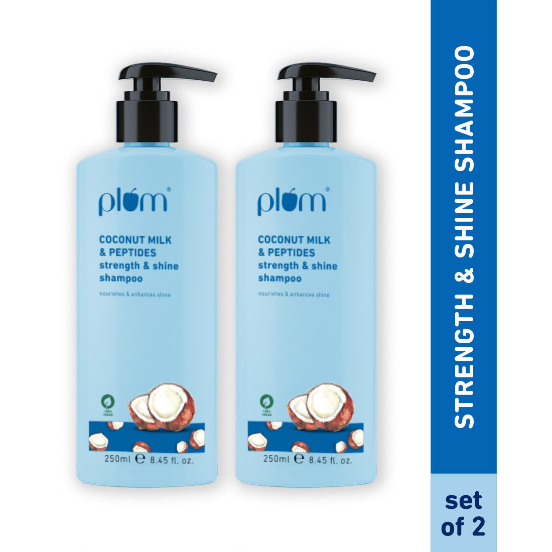Plum Coconut Milk & Peptides Strength & Shine Shampoo (Pack of 2)
