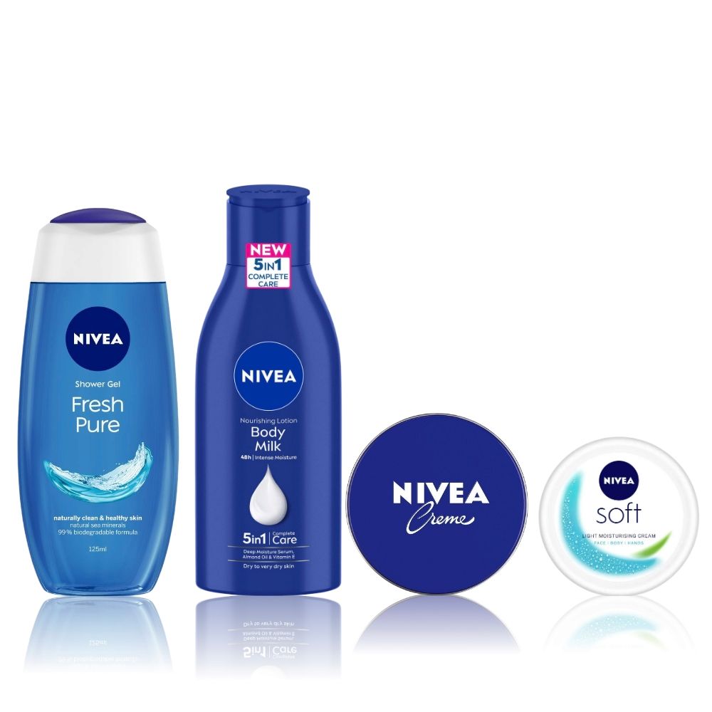 Nivea Skin Care Bundle: Nivea Almond Body Milk, Creme, Soft ...