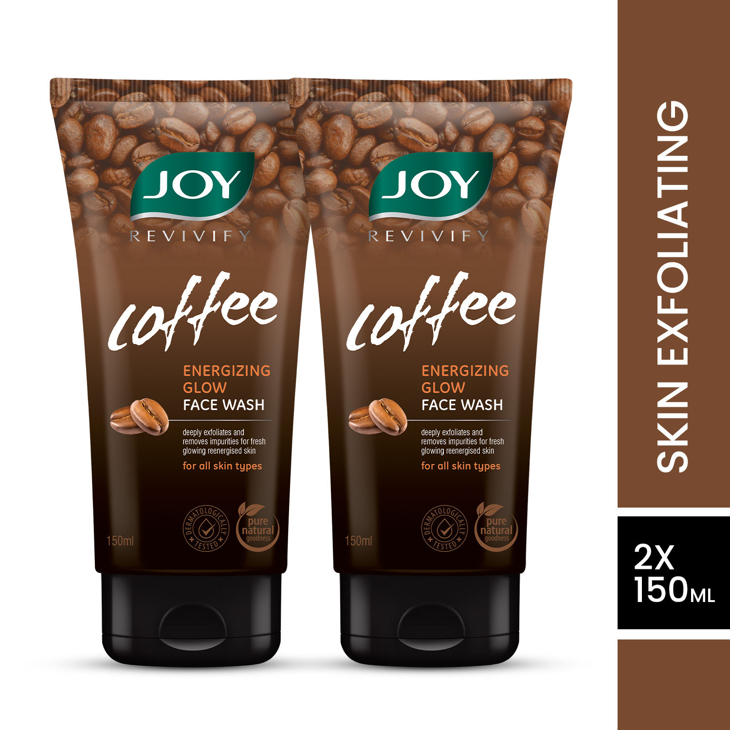 Joy Revivify Energizing Glow Coffee Face Wash (Combo Pack 2X150 ml)