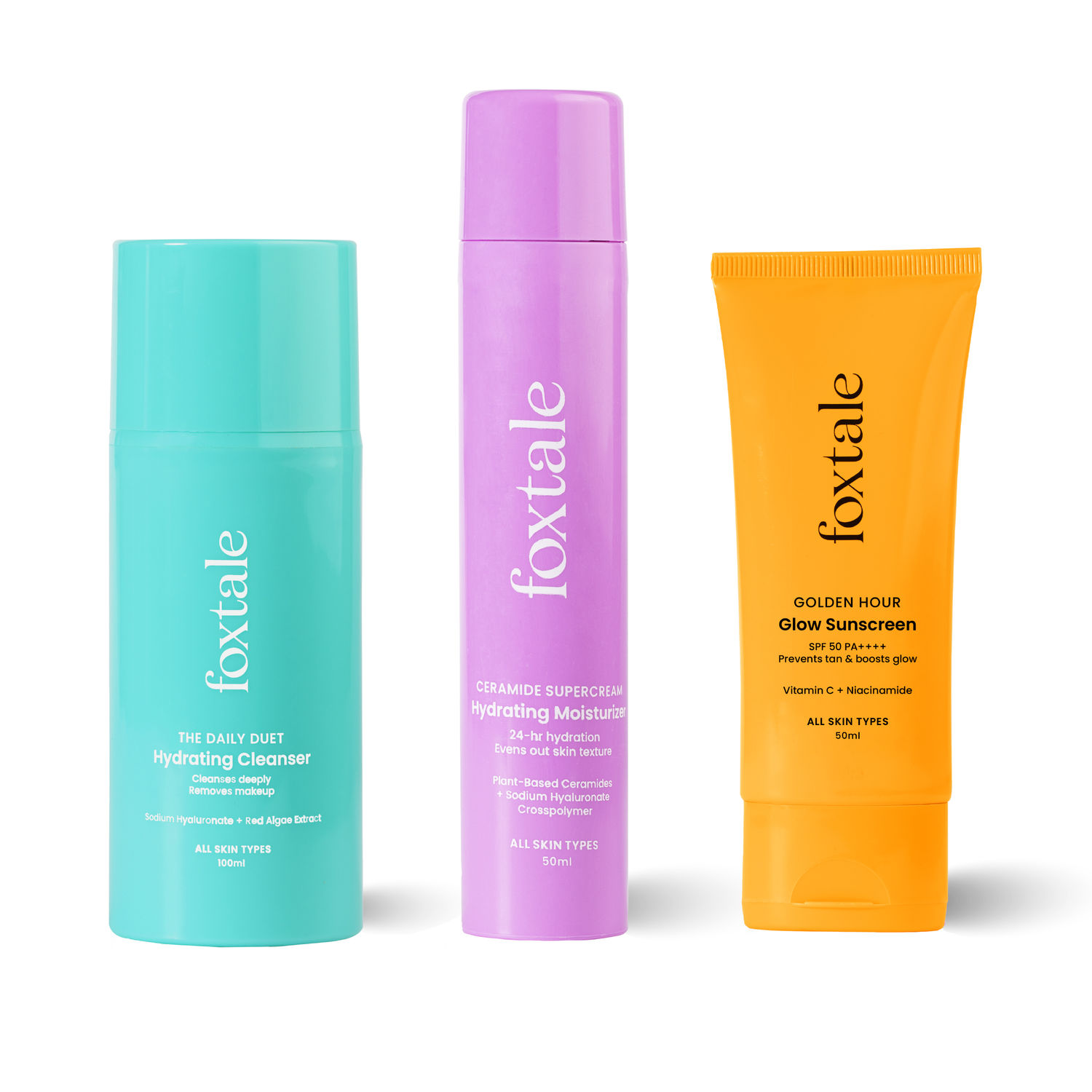 FoxTale Daily Glow Ritual Trio - Hydrating Cleanser (100ml ...