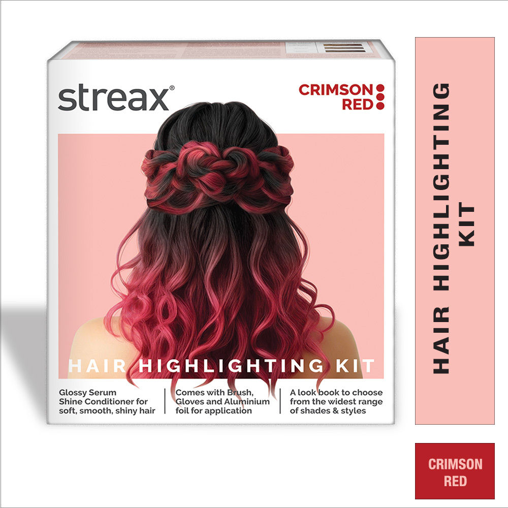 Streax Ultralights Hair Colour Highlight Kit | Red Hair Colour, Crimson ...