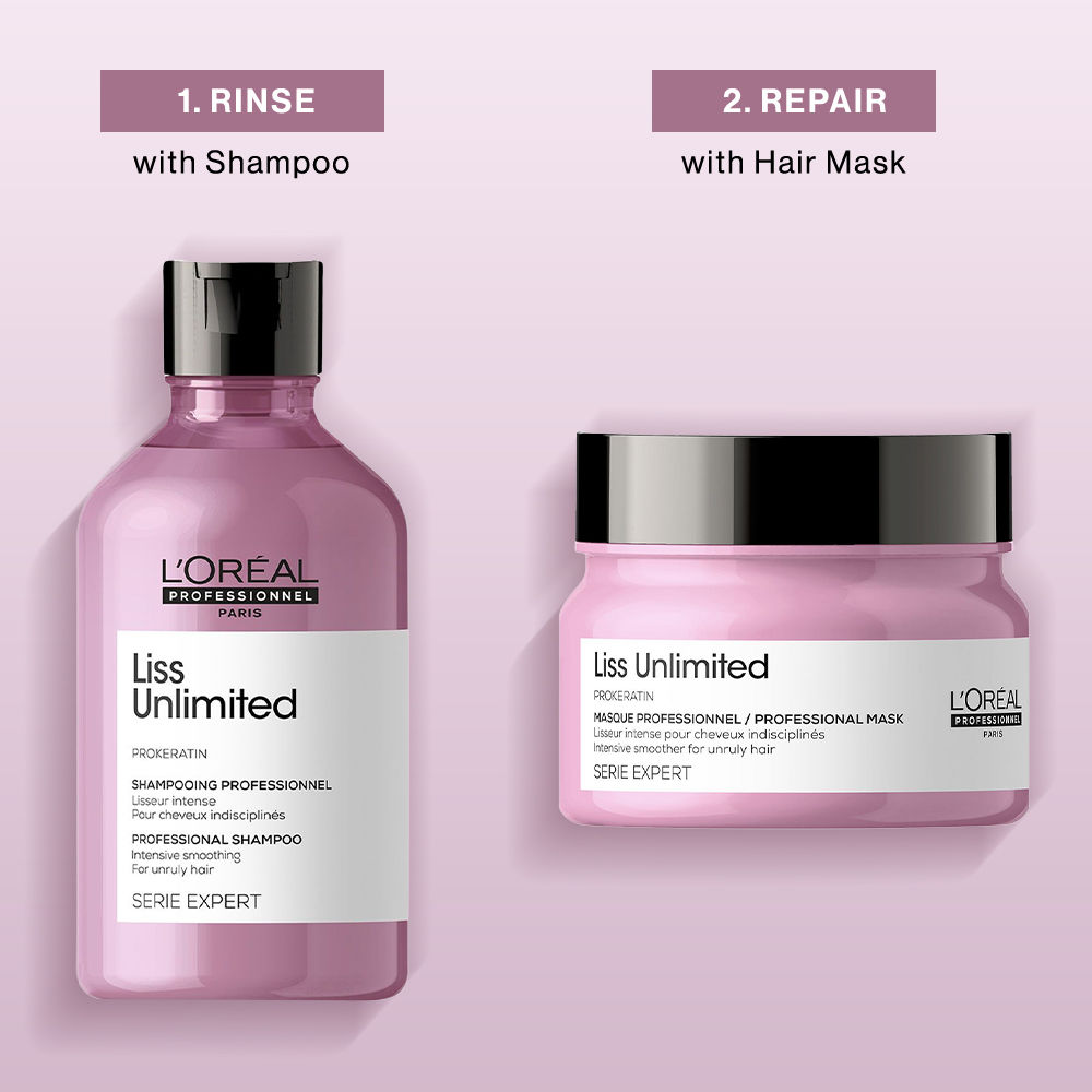 L'Oreal Professionnel Liss Unlimited Shampoo (300 ml) + L'Oreal ...